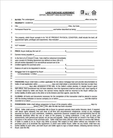 FREE 15+ Land Purchase Agreement Samples, PDF, MS Word, Google Docs