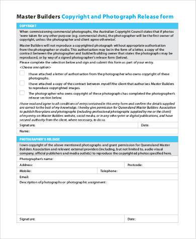 FREE 8+ Sample Photo Copyright Release Forms in PDF | MS Word