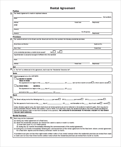 FREE 8+ Sample Rental Forms in MS Word | PDF | ExcelFREE 8+ Sample ...