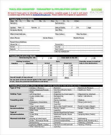 FREE 7+ Sample Travel Risk Assessment Forms in PDF | MS Word