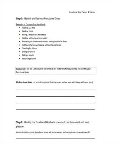 FREE 7+ Sample Goal Action Forms in MS Word | PDF