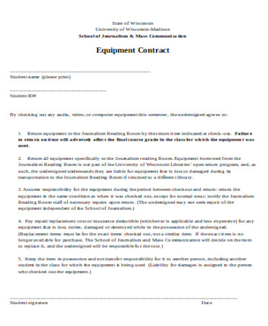 FREE 9+ Sample Equipment Contract Forms in PDF | MS Word | Excel