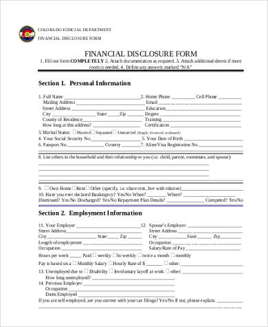 FREE 10+ Sample Financial Disclosure Forms in PDF | MS Word | Excel