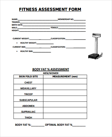 FREE 14+ Fitness Assessment Form Samples, PDF, MS Word, Google Docs