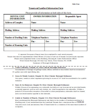 FREE 6+ Sample Landlord Tenant Forms in PDF | MS Word