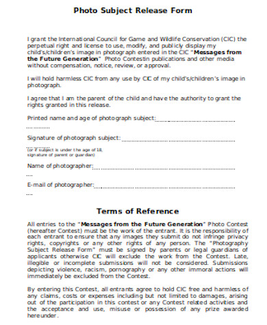 FREE 10+ Sample Photographer Release Forms in PDF | MS Word