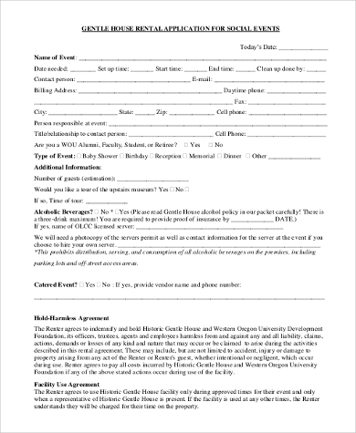 FREE 7+ Sample House Rental Applications in PDF | MS Word