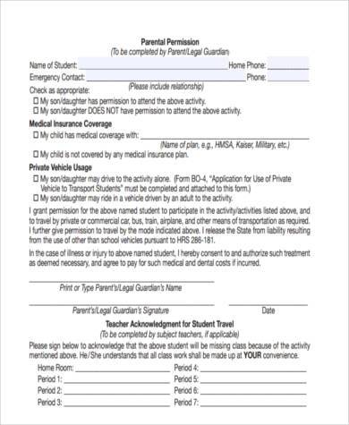FREE 7+ Sample Parental Authorization Forms in PDF | MS Word