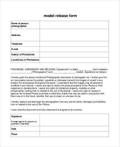 FREE 8+ Sample Photography Model Release Forms in PDF | MS Word
