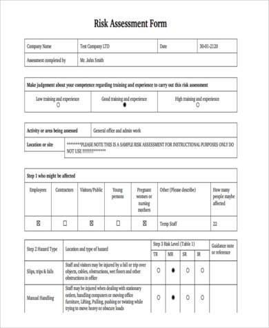 FREE 8+ Sample Stress Risk Assessment Forms in PDF | MS Word