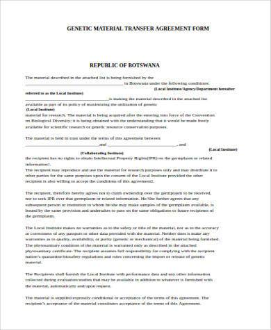 FREE 10+ Sample Transfer Agreement Forms in PDF | MS Word | Excel