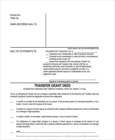 FREE 8+ Deed Transfer Form Samples in PDF | MS Word