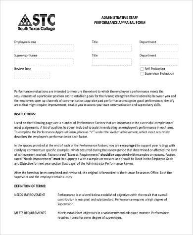 FREE 8+ Sample HR Appraisal Forms in MS Word | PDF