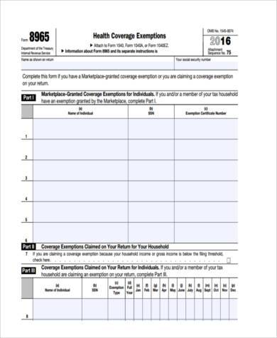 FREE 8+ Sample Health Care Tax Forms in PDF | MS Word
