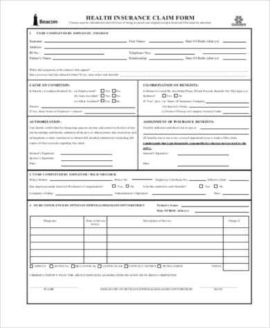 FREE 14+ Insurance Claim Form Samples, PDF, MS Word, Google Docs