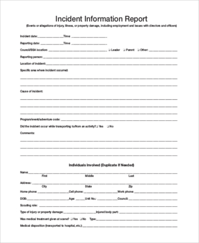 FREE 13+ Incident Report Form Samples, PDF, MS Word, Google Docs