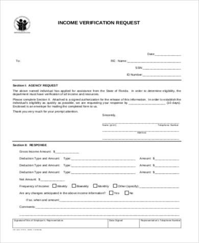 FREE 9+ Sample Income Verification Forms in PDF | Excel | MS Word