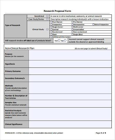 FREE 8+ Sample Research Proposal Forms in PDF | MS Word | Excel