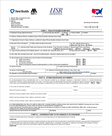 FREE 14+ Insurance Claim Form Samples, PDF, MS Word, Google Docs