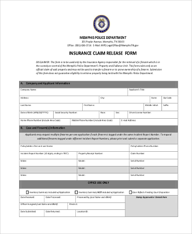 FREE 14+ Insurance Claim Form Samples, PDF, MS Word, Google Docs