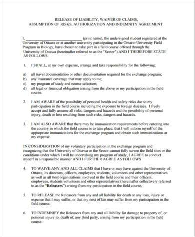 FREE 8+ Sample Insurance Waiver Forms in PDF | MS Word