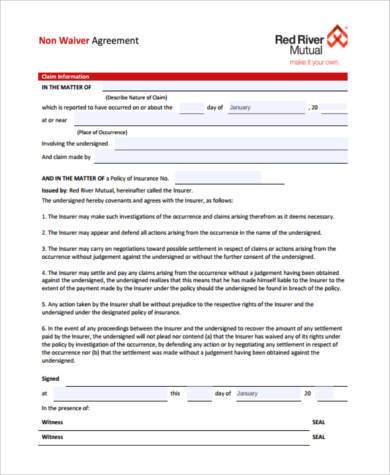 FREE 8+ Sample Insurance Waiver Forms in PDF | MS Word