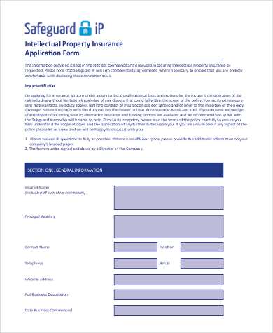 FREE 6+ Sample Intellectual Property Application Forms in MS Word | PDF