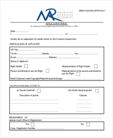 FREE 6+ Sample Intellectual Property Application Forms in MS Word | PDF