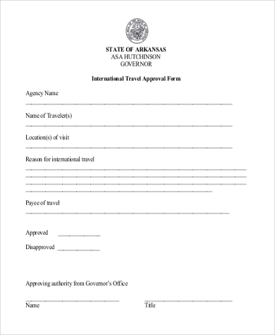 FREE 11+ Sample Travel Approval Forms in PDF | Excel | MS Word