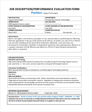 FREE 8+ Job Performance Evaluation Forms & Samples in PDF | MS Word