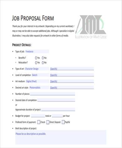 FREE 7+ Sample Job Proposal Forms in PDF | MS Word