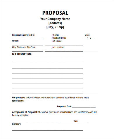 FREE 11+ Job Proposal Samples, PDF, MS Word, Google Docs