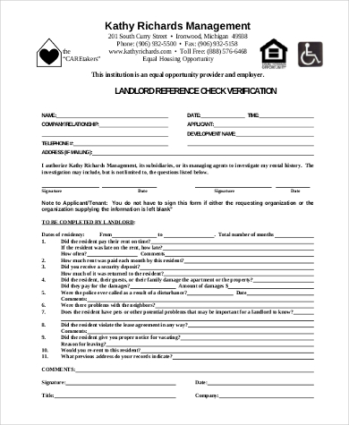FREE 11+ Landlord Verification Form Samples, PDF, MS Word, Google Docs