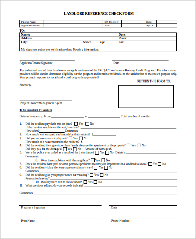 FREE 11+ Landlord Reference Form Samples, PDF, MS Word, Google Docs