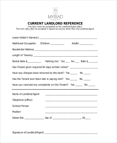 FREE 11+ Landlord Reference Form Samples, PDF, MS Word, Google Docs