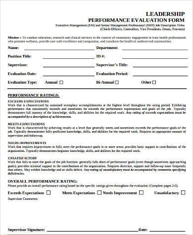 FREE 8+ Sample Leadership Evaluation Forms in PDF