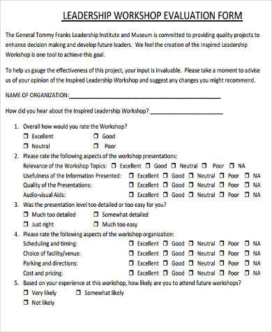 FREE 8+ Sample Leadership Evaluation Forms in PDF