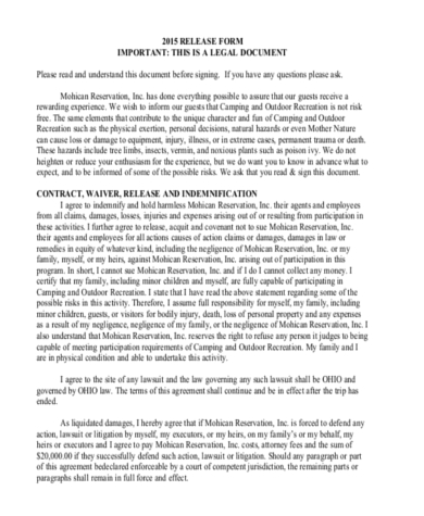 FREE 7+ Sample Legal Release Forms in MS Word | PDF