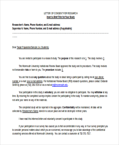 FREE 18+ Letter of Consent Samples, PDF, MS Word, Google Doc, Outlook ...