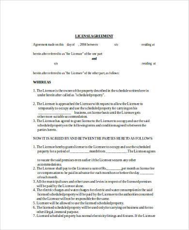 FREE 10+ License Agreement Forms in PDF | MS Word