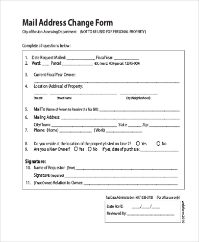 FREE 9+ Sample Change of Address Forms in PDF | MS Word