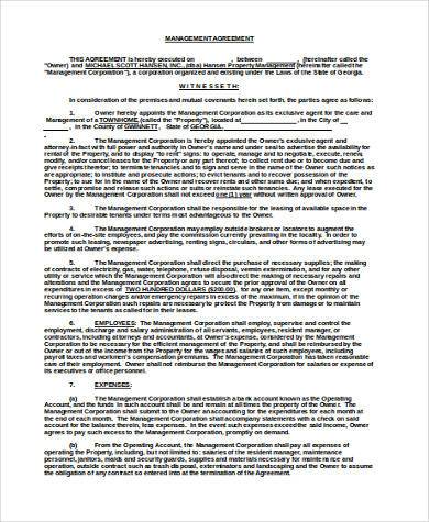 FREE 9+ Management Agreement Samples in PDF | MS Word