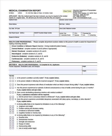 Free 17+ Dot Physical Form Samples, PDF, MS Word, Google Docs