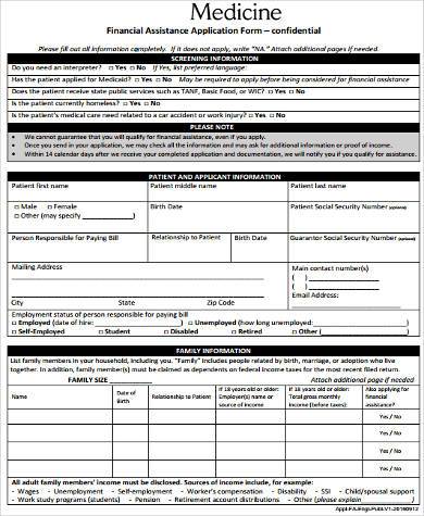 FREE 9+ Sample Financial Assistance Forms in PDF | MS Word | Excel