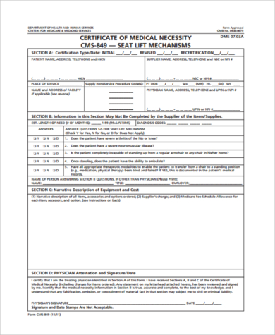 FREE 8+ Sample Medical Necessity Forms in PDF | MS Word