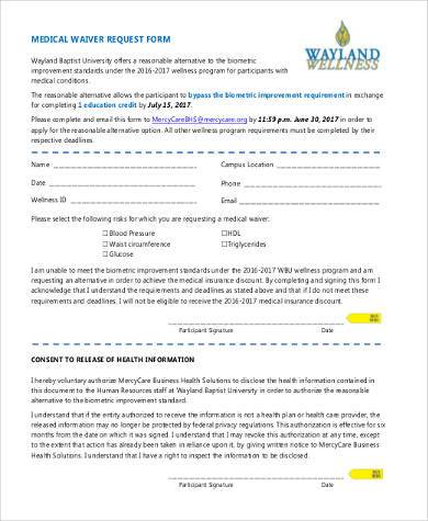 FREE 10+ Medical Waiver Form Samples in PDF | MS Word | Excel