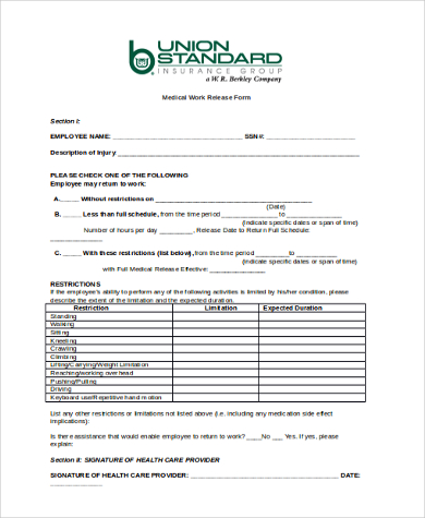 FREE 32+ Medical Release Form Samples, PDF, MS Word, Google Docs