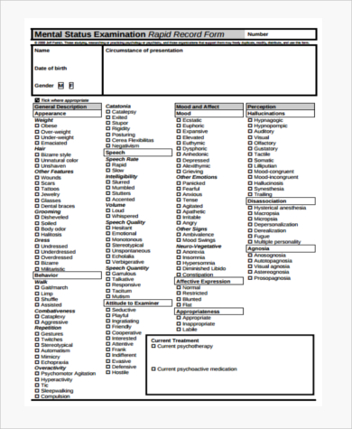 FREE 12+ Mental Status Exam Form Samples, PDF, MS Word, Google Docs