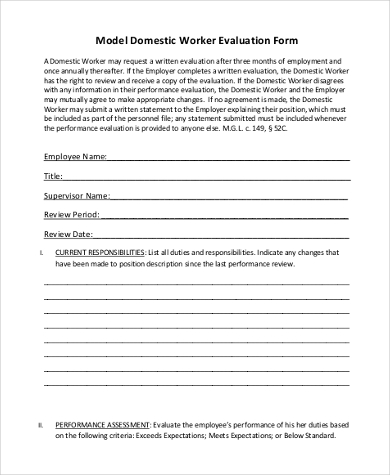 FREE 14+ Employee Performance Evaluation Form Samples, PDF, MS Word ...
