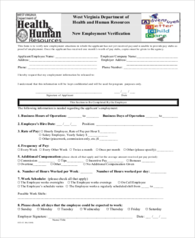 FREE 9+ Sample Employee Verification Forms in MS Word | PDF | Excel